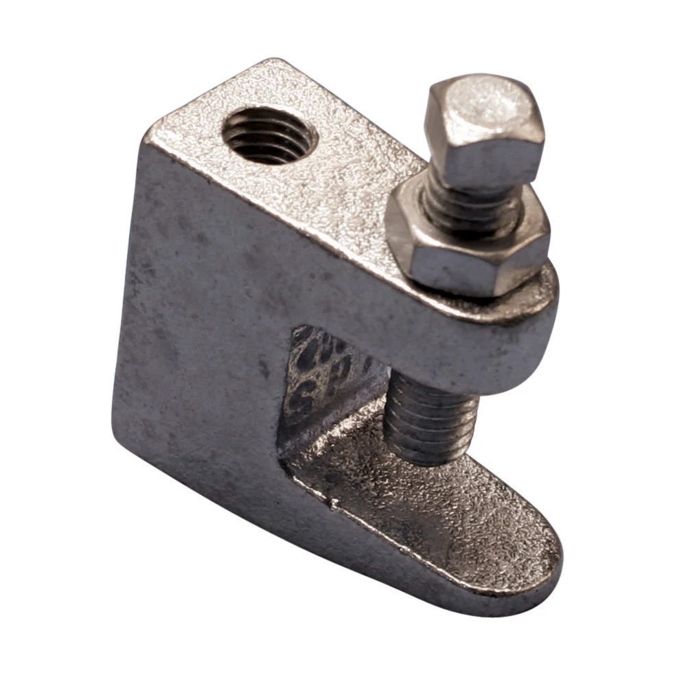 Universal Beam Clamp, Electrogalvanized, 3/8" Rod, 3/4" Max Flange ...