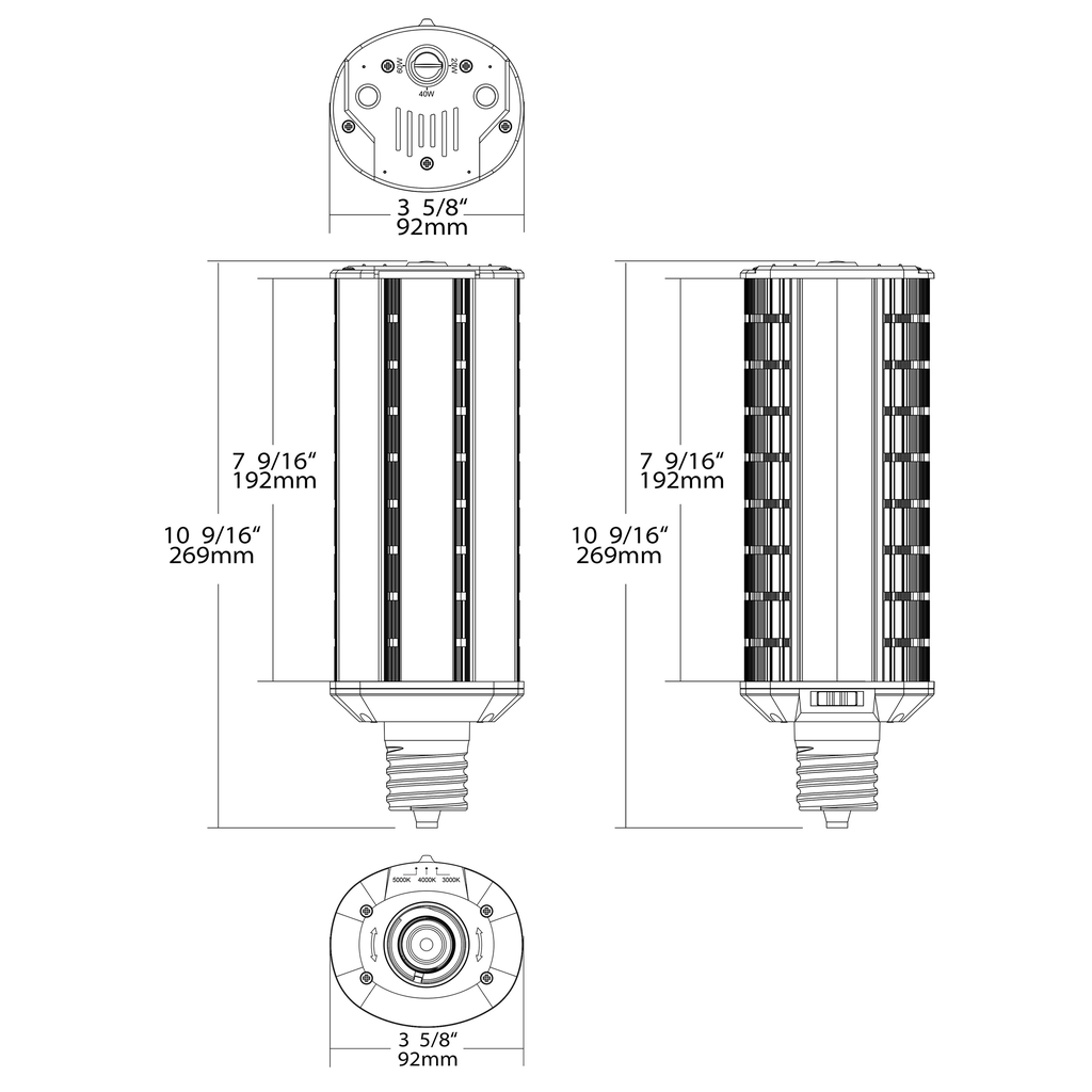 20/40/60 Wattage Selectable; LED Hi-Pro Wall Pack; CCT Selectable 3K/4 ...